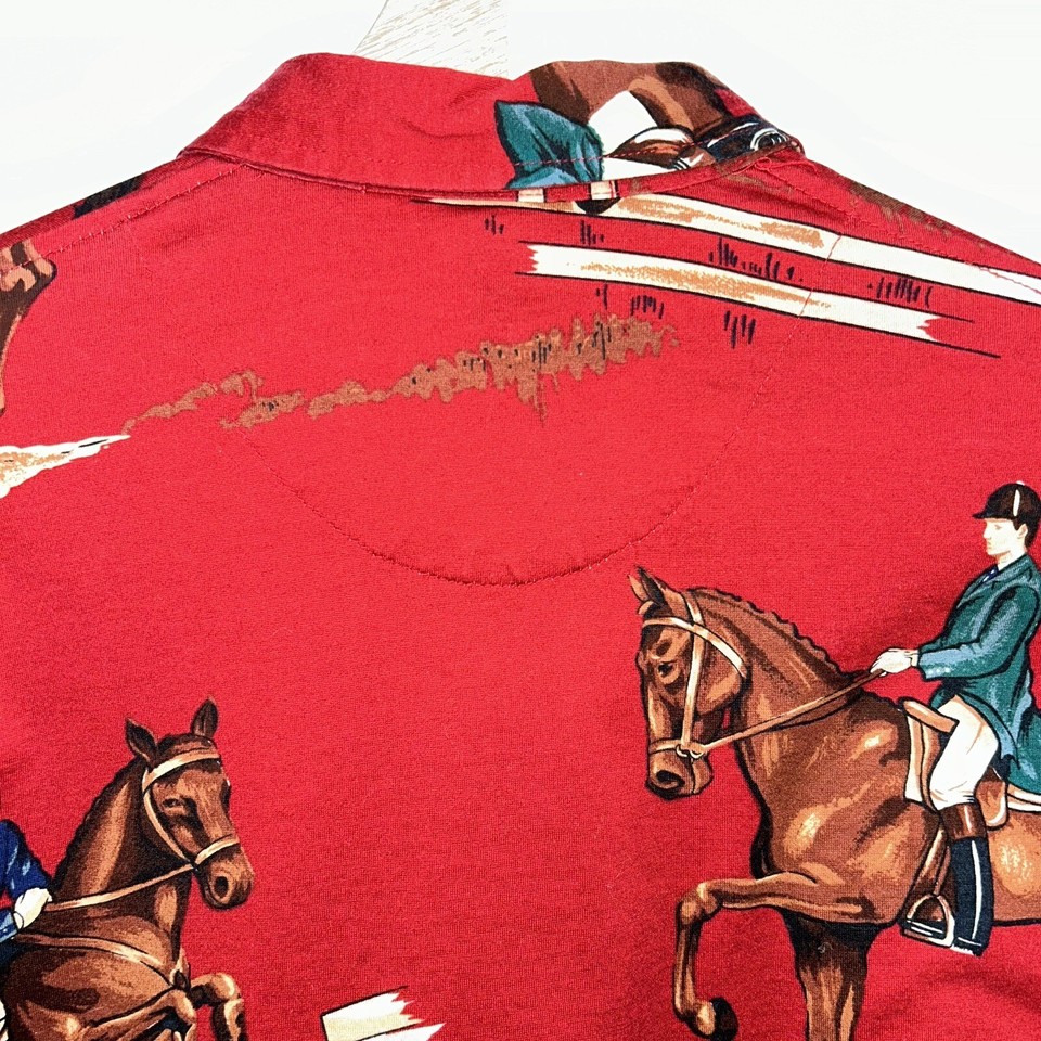 Polo Ralph Lauren Equestrian Polo Player All Over Print Shirt Women’s ...