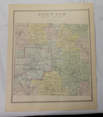 1891 Antique Map Huron County, OH / NORWALK TOWNSHIP | eBay