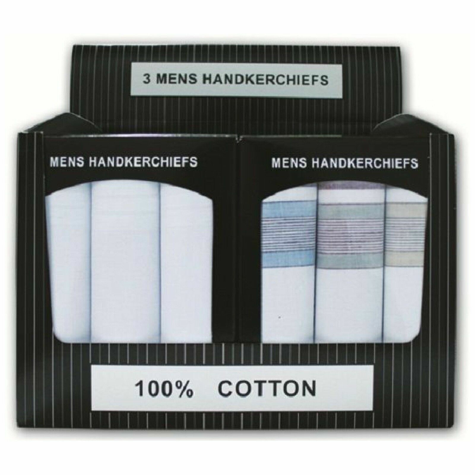 3 Pack of Mens 100% COTTON BOXED Hankies Large Hankerchiefs Hanky | eBay UK