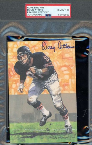 Doug Atkins Gem Mint 10 PSA DNA Signed Goal Line Art Card GLAC ...