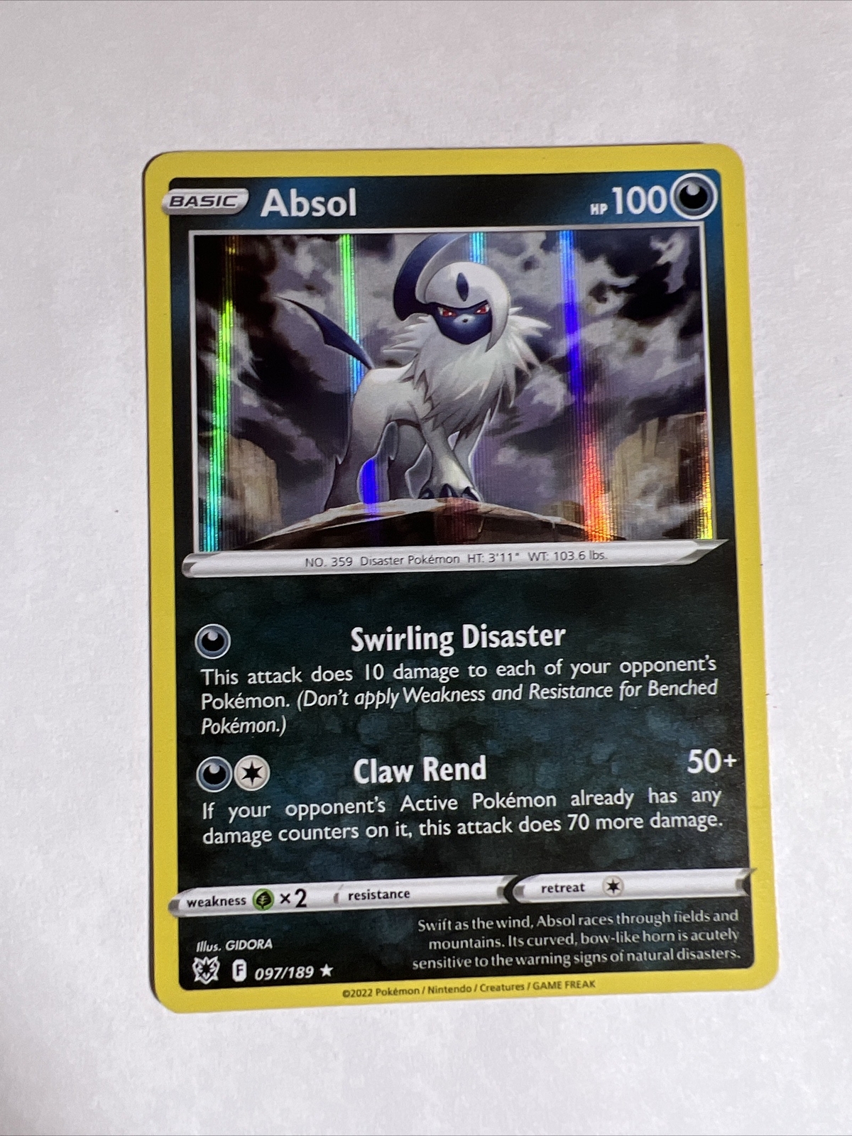Pokémon TCG Absol Astral Radiance 097/189 Holo Holo Rare for sale ...
