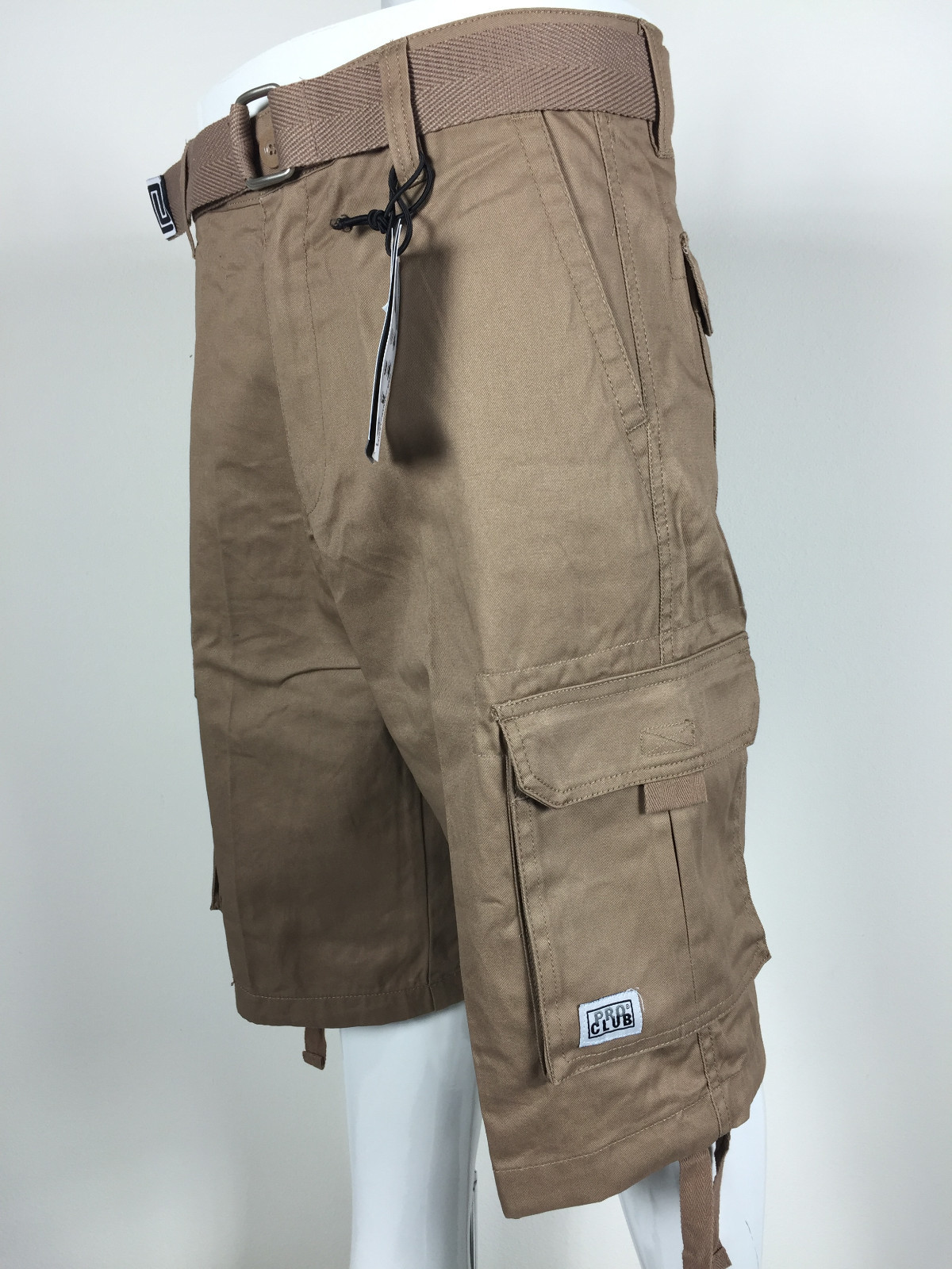 NTW Mens Pro Club Khaki Twill Cargo Shorts Casual Short Pro Club Waist ...