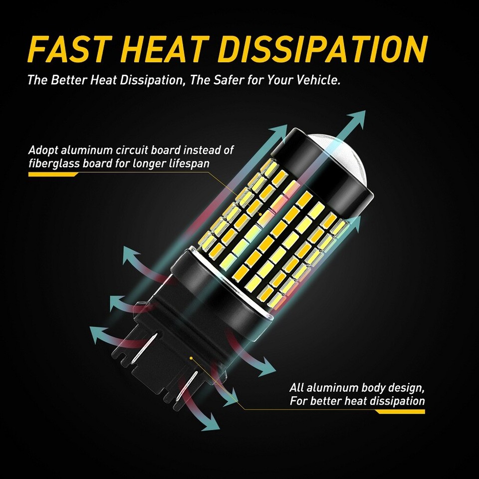 2X White and Amber Dual Color Switchback 3157 3056 3156 4057 4157 LED ...