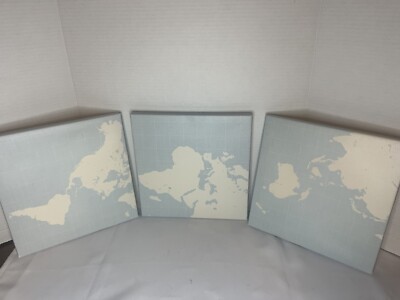 World Map 3 Piece Cavas Like Prints IKEA 10X10” | eBay