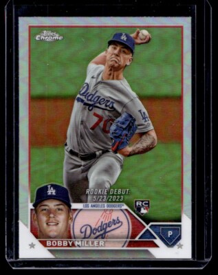 2023 Topps Chrome Refractor Bobby Miller Rookie A8 Los Angeles Dodgers ...