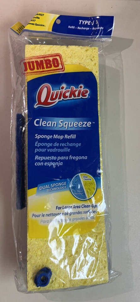 New Old Stock - Quickie Jumbo Clean Squeeze Mop Refill, Type J, #020/027 | eBay