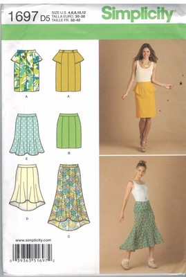 1697 UNCUT Simplicity Pattern Misses Skirt with length variations long ...