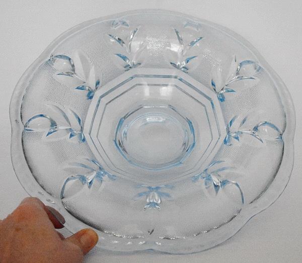JOBLING ART DECO LT BLUE CENTERPIECE BOWL W WALTHER & SOHNE ARABELLA ...