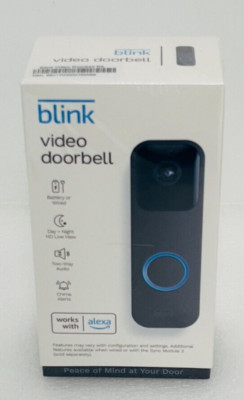 Blink Smart Wifi Video Doorbell Wired/Battery Operated Black, NEW ...
