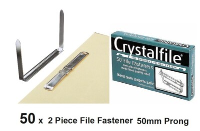 Crystalfile File Fasteners 2 Piece Stainless Steel 80mm Centers 50mm ...