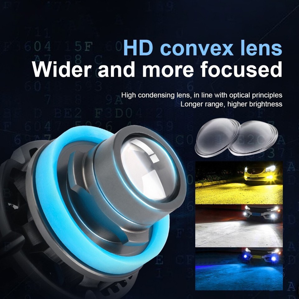 2X 9005 LED Laser Headlight Bulbs Projector 6000K White Auto Fog Lights ...