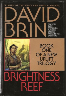 DAVID BRIN Brightness Reef. 1st Bantam HC. New Uplift Trilogy, vol 1 ...