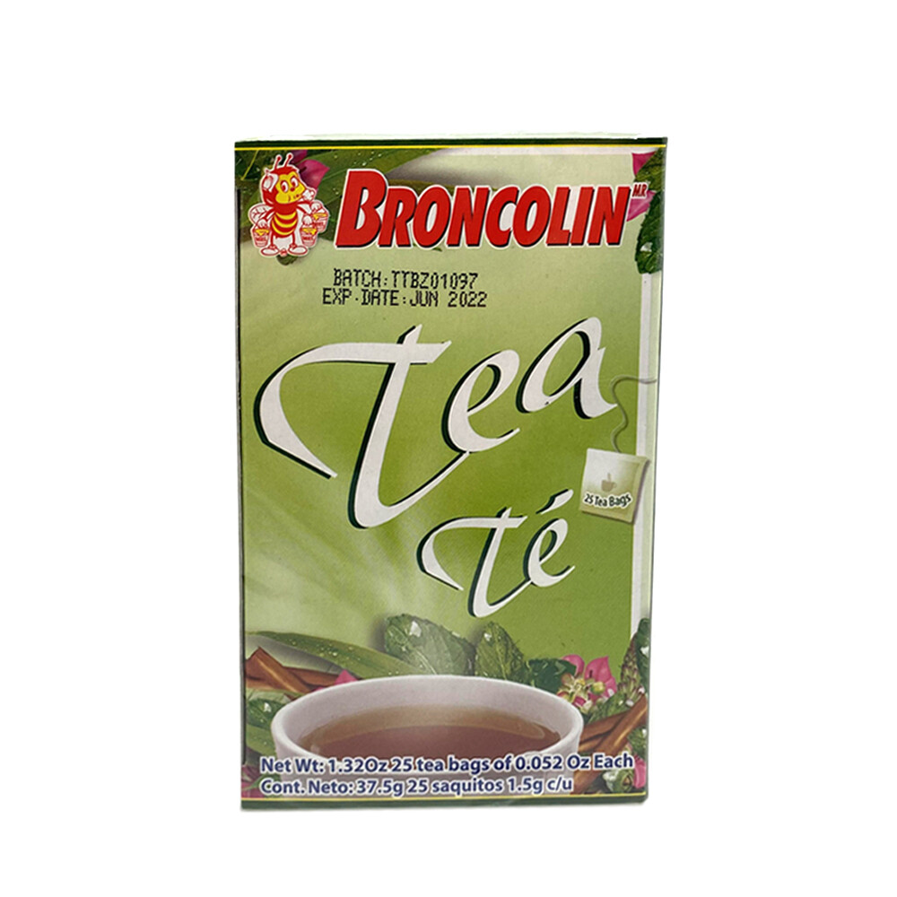 Broncolin Herbal Tea. Cold, Cough, Congestion and flu Relief. 25 Bags ...
