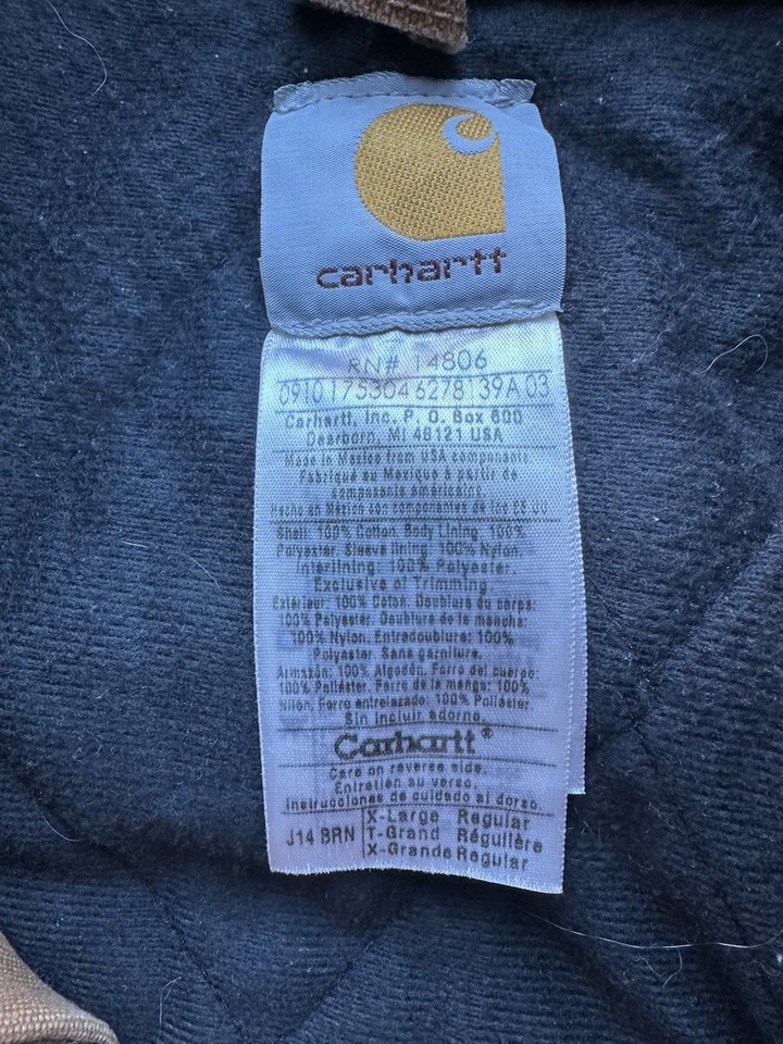 Carhartt J14 BRN Santa Fe Quilt Lined Canvas Jacket | eBay
