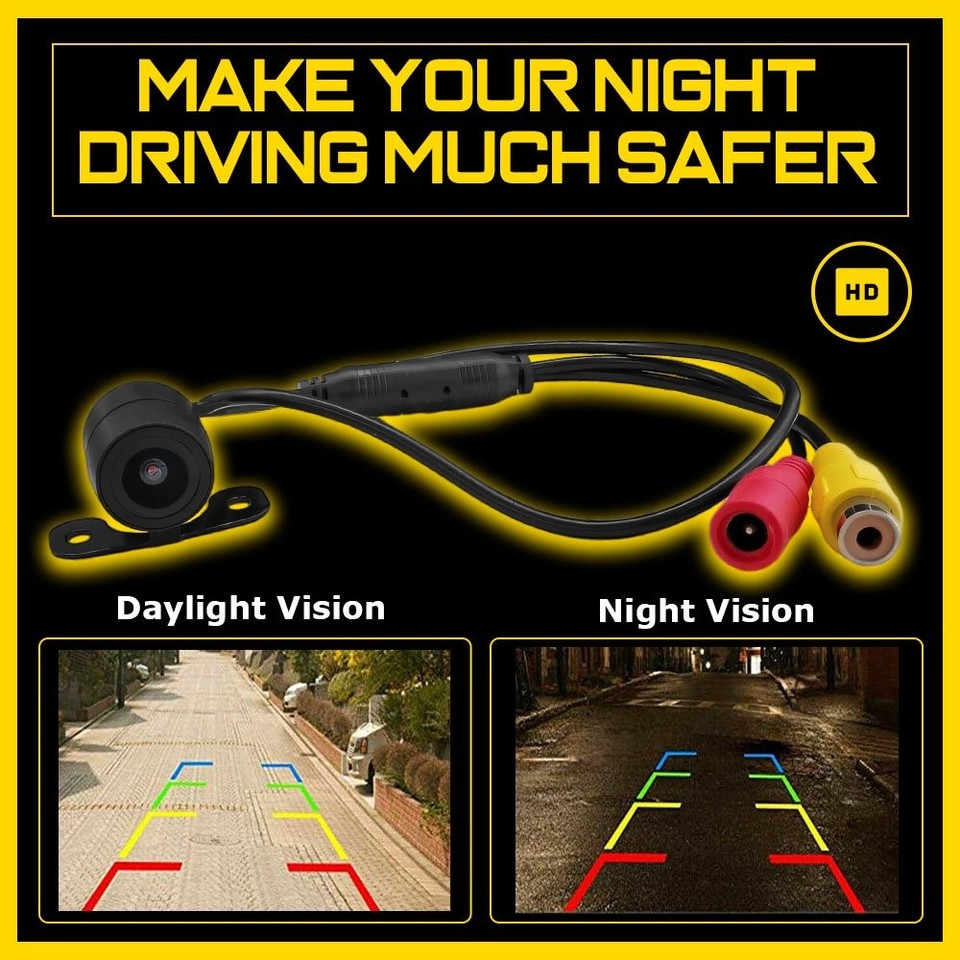 170掳 Car Reverse View Backup Night Vision Parking Camera HD Front/Rear ...