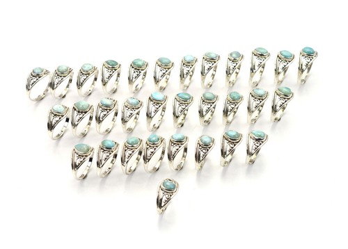 WHOLESALE 31PC 925 SOLID STERLING SILVER BLUE LARIMAR RING LOT J971 | eBay
