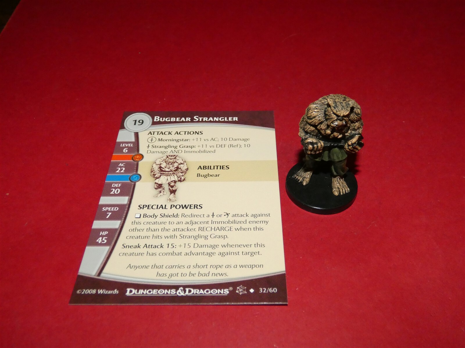 D&D Miniatures: Demonweb 32/60: Bugbear Strangler with Card | eBay