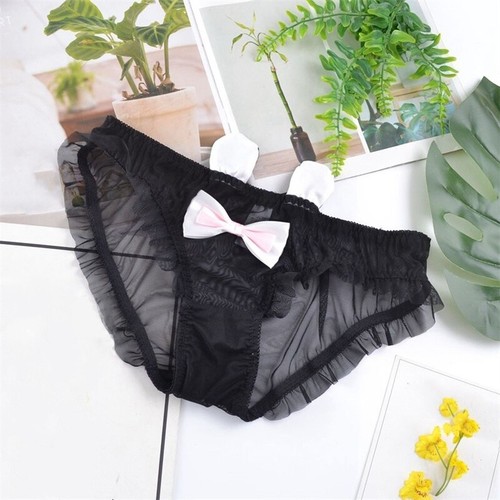 1PC Women Cute Rabbit Ear Triangle Mesh Bowknot Panties Panty Plus Size ...