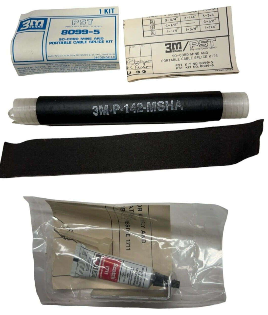 3M 8099-5 Pre-Stretched Tubing So-Cord Mine & Portable Cable Splice Kit ...