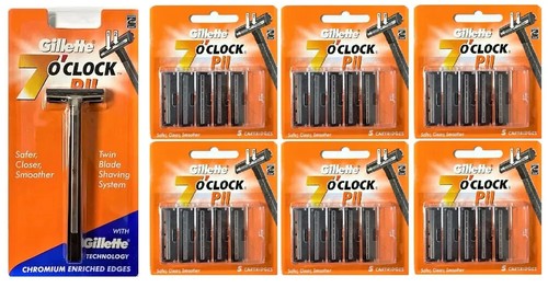 Gillette 7 O'Clock Trac II Razor Handle Clean Shaving With 30 ...