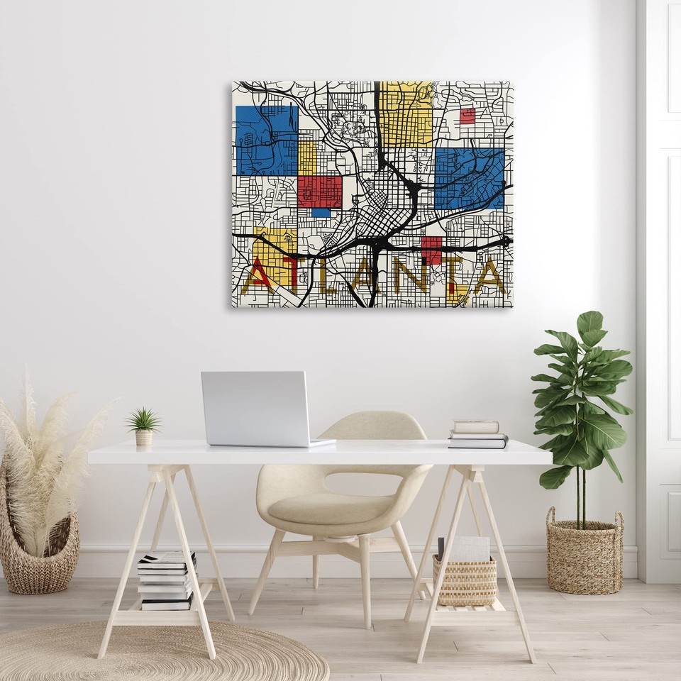 Atlanta Georgia City Street Map Abstract Primary Squares, Designed by ...