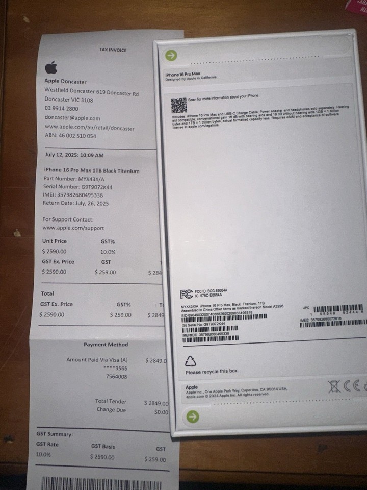 Apple iPhone 16 Pro Max - 512GB- Black Titanium | eBay Australia