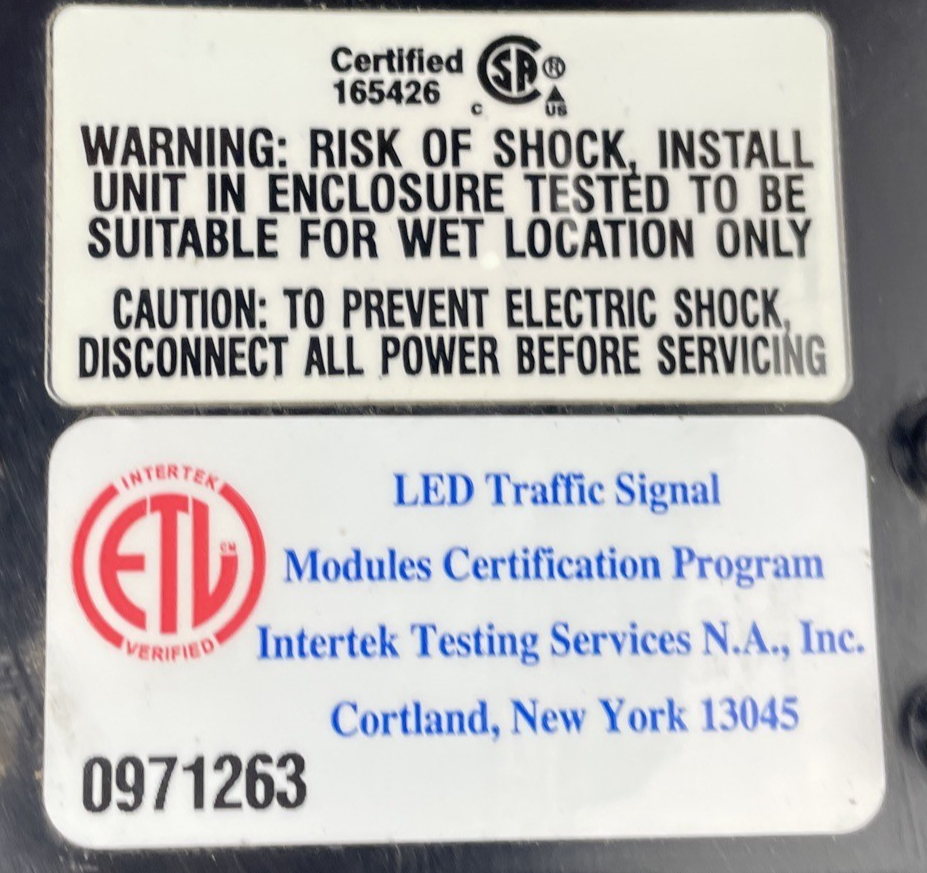 Traffic Signal Light 12" OEM DIALIGHT Yellow Arrow LED Lense Gasket NOS ...