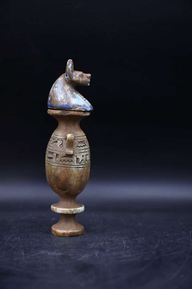 Anubis Egyptian Urn Vase | Handmade Stone Statue | Ancient Pharaonic ...