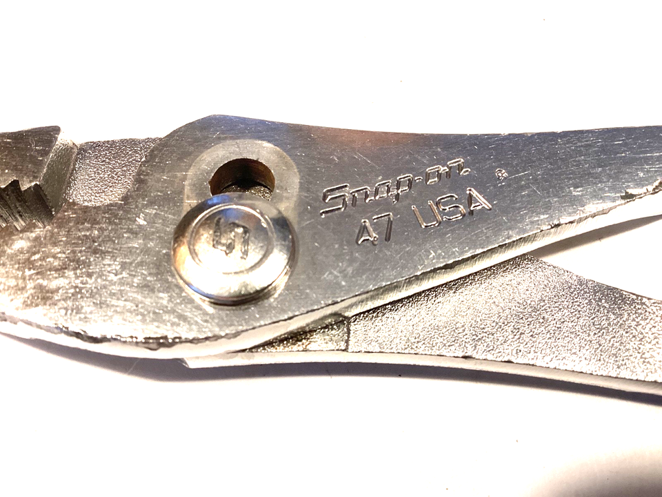 Snap on USA Vacuum Grip 8” Long Chrome Slip Joint Pliers With Cutters ...