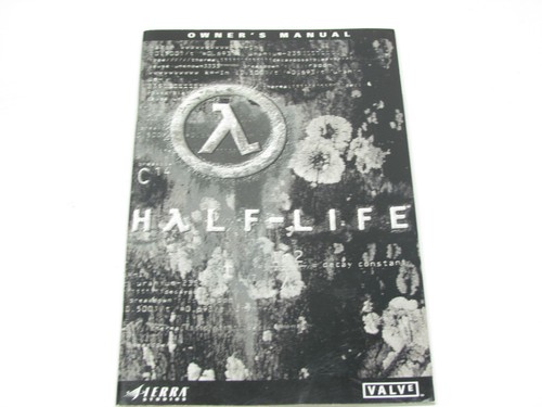 Half Life Valve MANUAL ONLY For Cd Rom Half Life 1 Owner's Manual | eBay