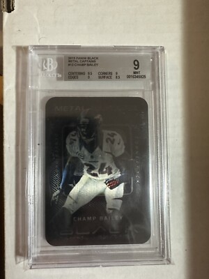 2013 Black Metal Captains Champ Bailey BGS 9 Mint | eBay