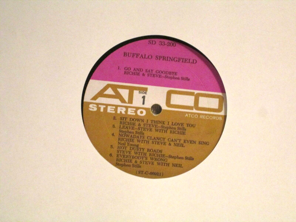 BUFFALO SPRINGFIELD ORIGINAL 1966 STEREO DEBUT ATCO W/DELETED TRACK! EX ...