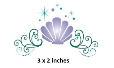 Shell Tiara Decal Princess Ariel Wall Sticker Disney Little Mermaid ...