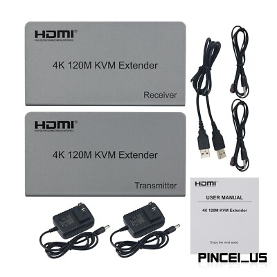 4K HDMI+USB Extender 120M 1080P HD No Delay Support USB KVM Extending ...