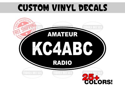 Ham Radio Call Sign Decal Amateur Radio Callsign Stickers Ham GMRS ...