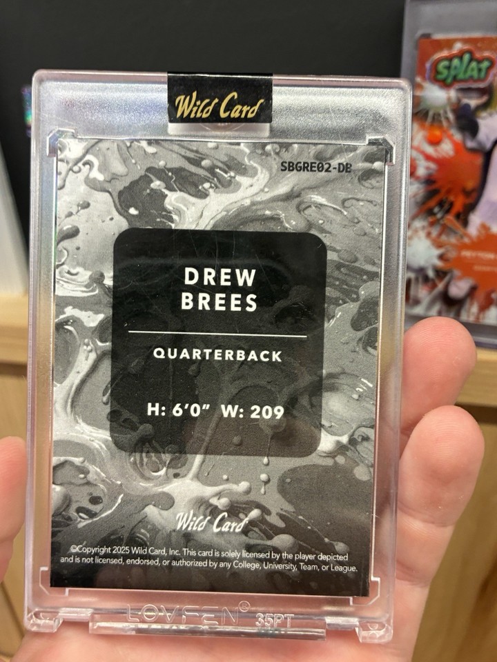 2025 Wild Card Splat Color Match Drew Brees /7 Green | eBay