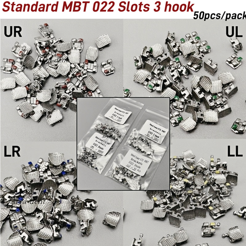 50* Dental Orthodontic Metal Bracket Braces In Bulk Standard MBT 022 ...