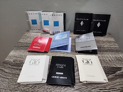 MEN COLOGNE SAMPLER LOT OF 11 RALPH CLUB, POLO,AZZARO, GIORGIO ARMANI ...