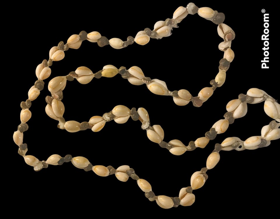 Shell Necklace 36" Hawaiian Vintage VISCO Lei Fertility Cowrie Snail ...