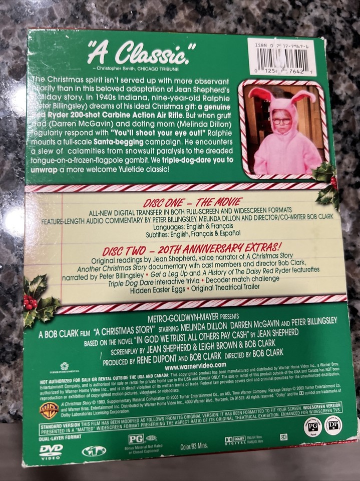 A Christmas Story (DVD, 2003, 2-Disc Set, Special Edition) - Signed By ...