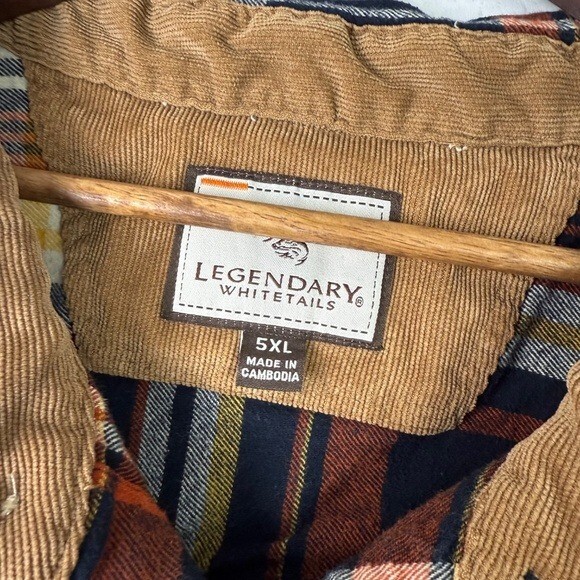 Legendary Whitetails Dark Navy Plaid Flip Cuff Flannel Button Up Shirt ...