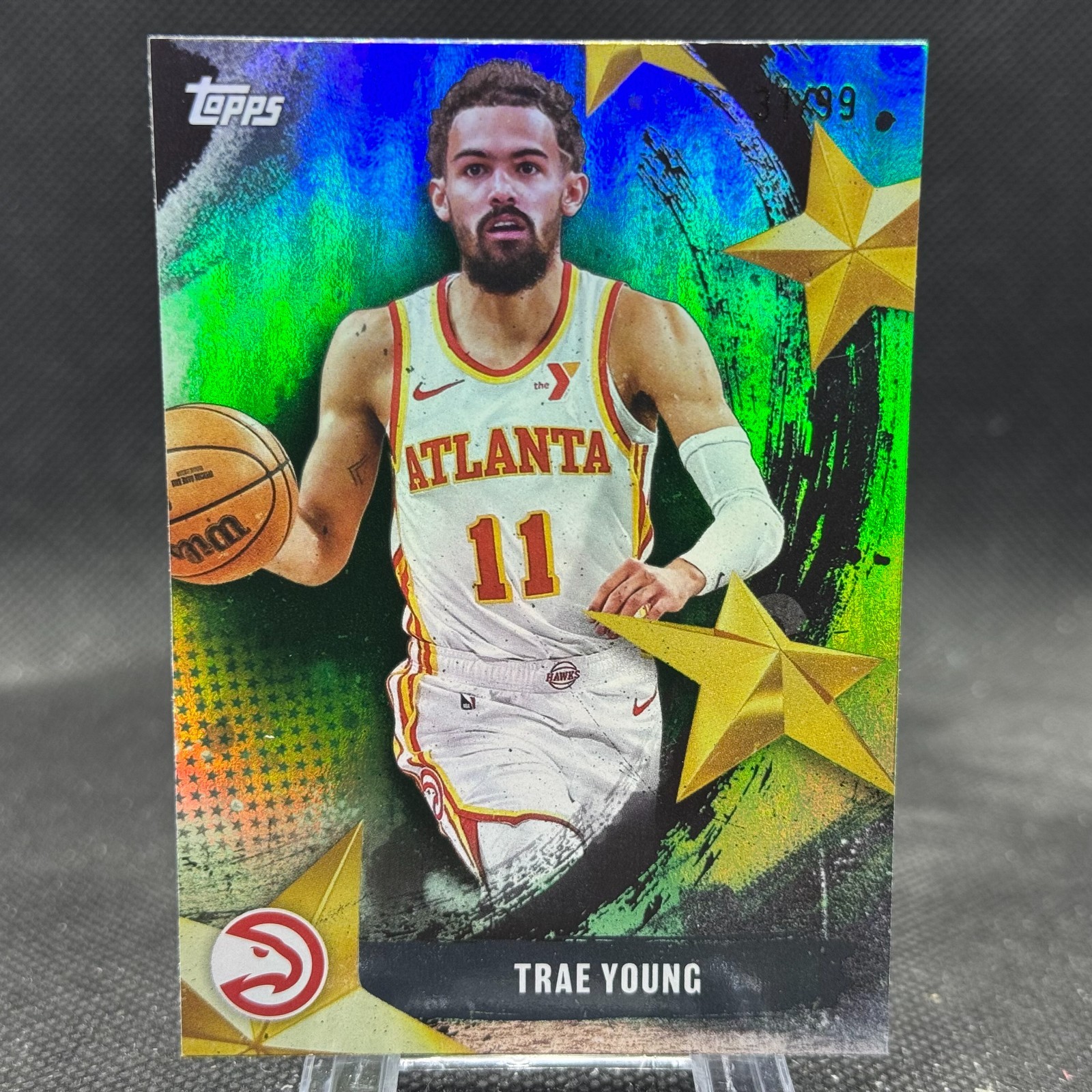2025-26 Topps Basketball Trae Young Stars of the NBA Green Rainbow /99 ...