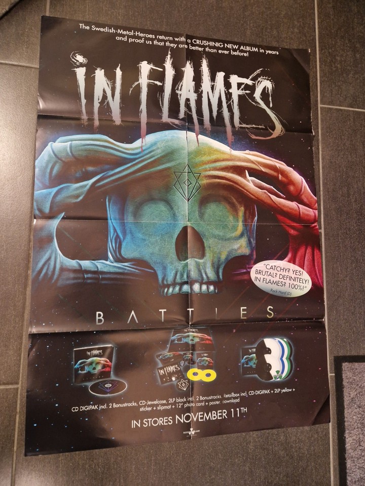 IN FLAMES RARE PROMO POSTER PLAKAT DIN A 1 85 x 60 CM TOUR HEAVY METAL ...