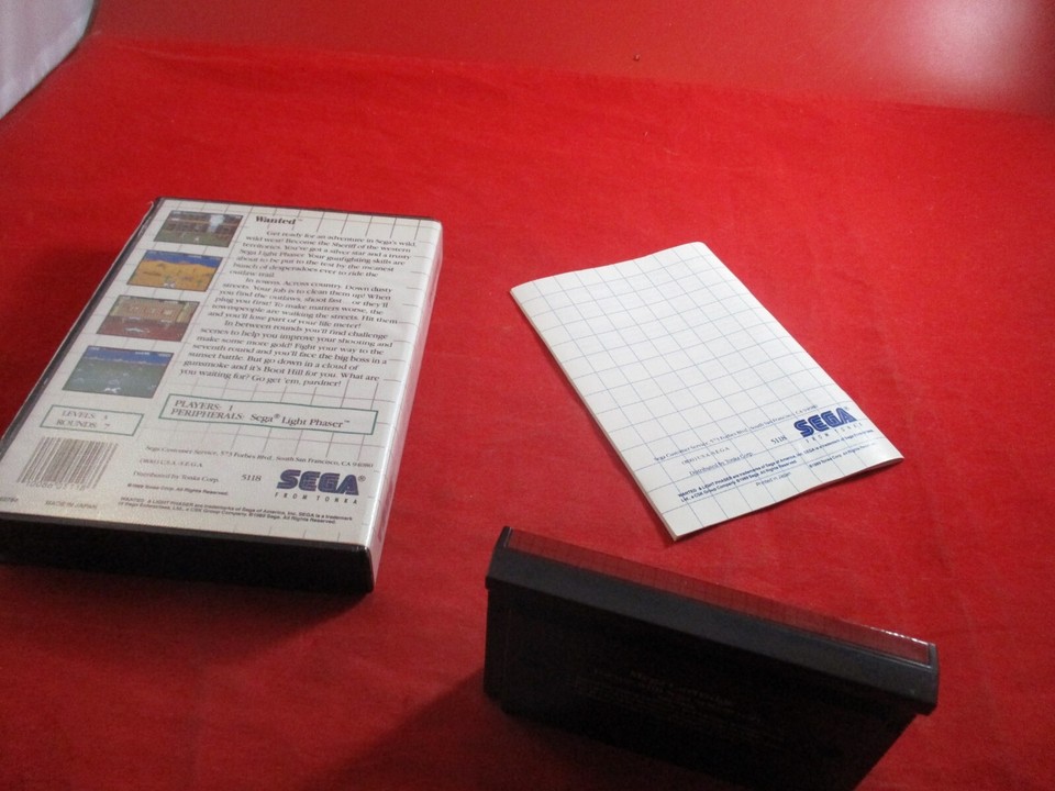 Wanted (Sega Master System, 1989) COMPLETE w/ Box manual game WORKS! | eBay