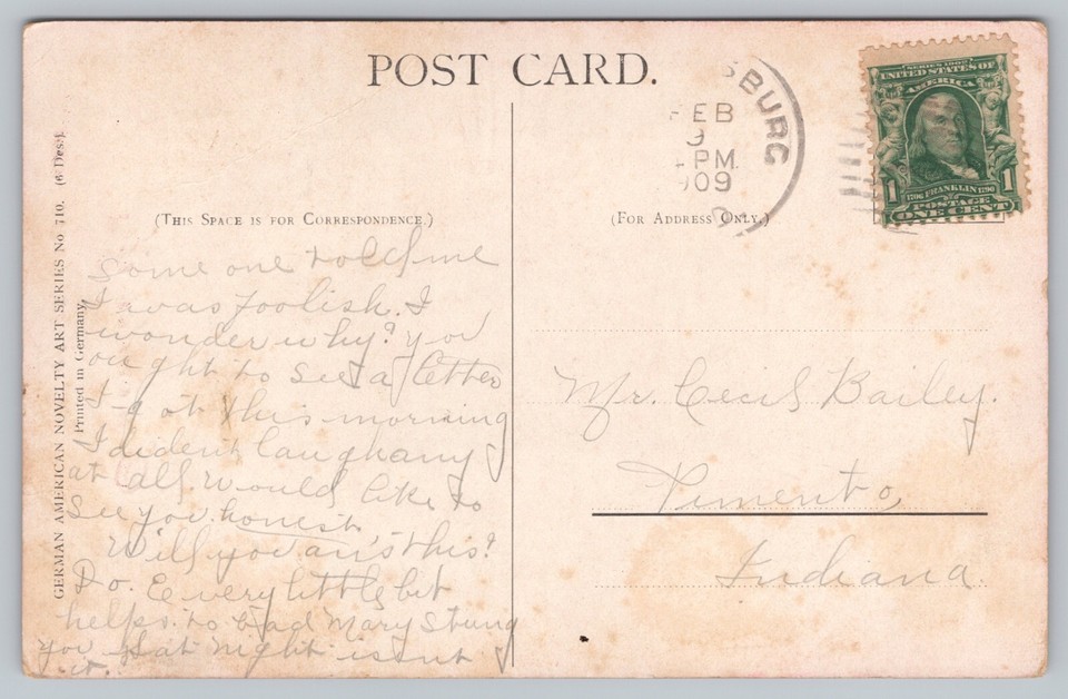 Postcard I Wonder If You Love Me Cat Daisy By Arthur Thiel Signed ...