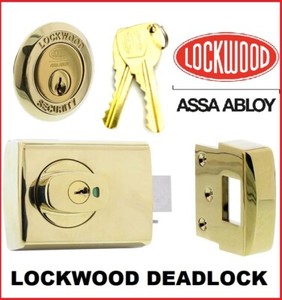 Lockwood 001 Deadlatch Double Cylinder Deadlock GOLD 001-1K1EVB ...
