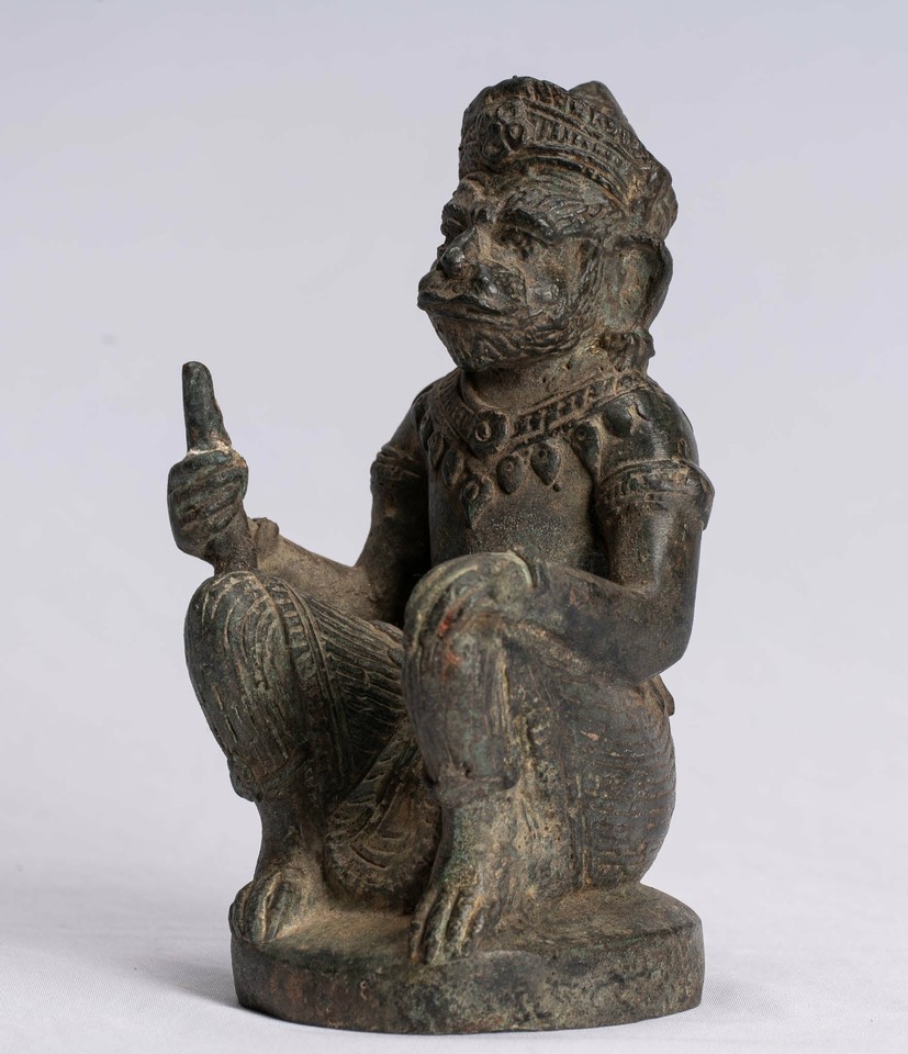 Antico Indiano Stile Bronzo Hanuman Statua - Avatar Di Shiva - 18cm/17 ...