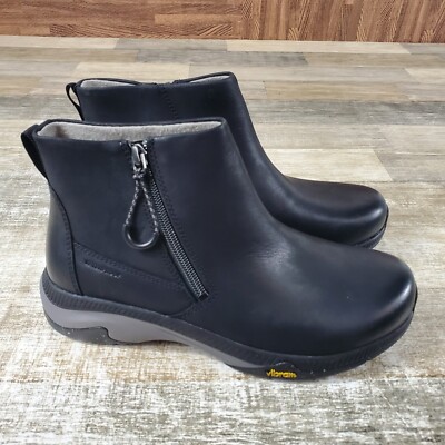 Dansko Margo Womens Boots Sz 7.5 - 8 Black Burnished Leather Side Zip ...