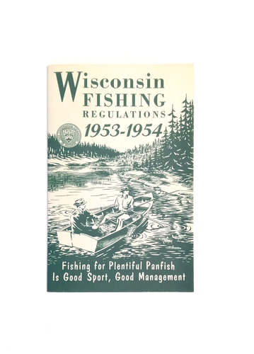 VTG Original Wisconsin Fishing Regulations 1953-1954 Foldable Pamphlet ...
