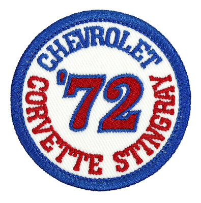 1972 Chevrolet Corvette Stingray Embroidered Patch Ivory/Royal Blue Iron/Sew-On | eBay